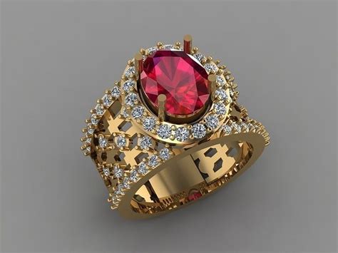 Ruby Oval With Daimond Print File 3d Print Model 3d Model 3d Printable Cgtrader