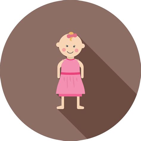 Girl Standing Flat Long Shadow Icon Vector Art At Vecteezy