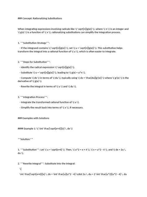 Rationalizing Substitutions Pdf