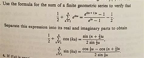Solved Use The Formula For The Sum Of A Finite Geometric Chegg Com