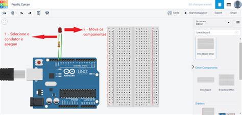 Agora use a matriz de contatos para fazer a ligação dos componentes do circuito