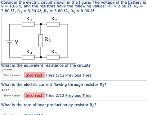 Solved Consider The Electric Circuit Shown In The Figure