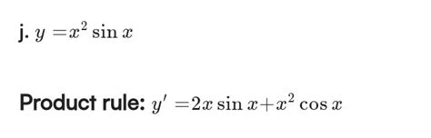Differentiate The Following Function Using Product Rule Math Y X2 S