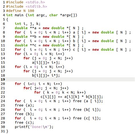 Solved C Code To Calculate The Matrix Multiplication C