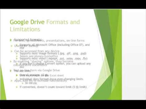 Google Drive Basics Formats And Limitations Tutorial YouTube
