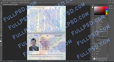 Download Uk United Kingdom Passport V2 Psd File Photoshop Template