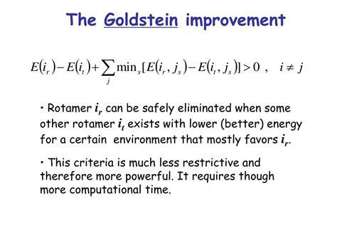 Ppt In Silico Protein Design Implementing Dead End Elimination