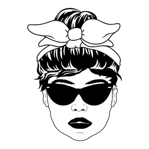 Premium Vector Womens Faces Messy Bun Vector