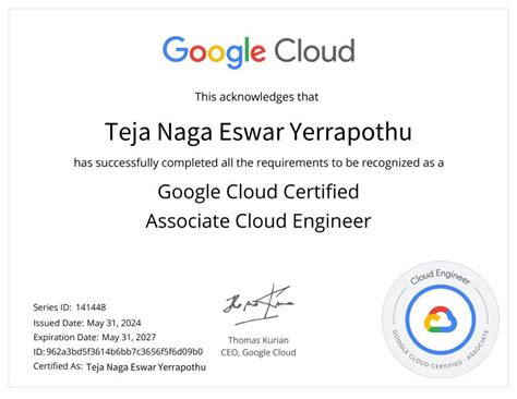 Teja Yerrapothu On Linkedin Cloudcomputing Certification