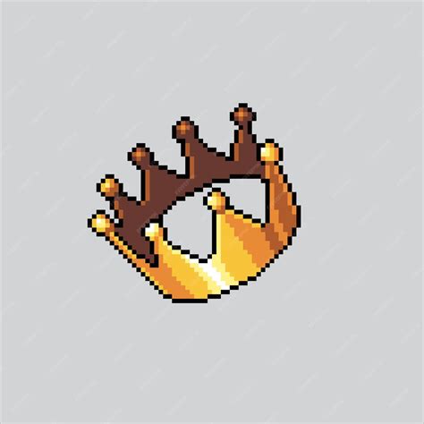 Premium Vector Pixel Art Illustration King Crown Pixelated Crown Classic King Crown Pixelated