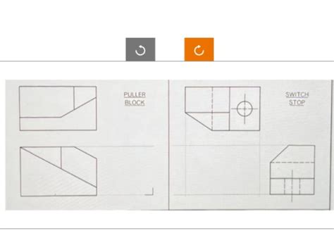 Solved Please Draw The Missing Orthographic View For 1 4 Thanks