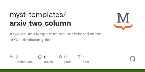 Github Myst Templatesarxivtwocolumn A Two Column Template For Pre