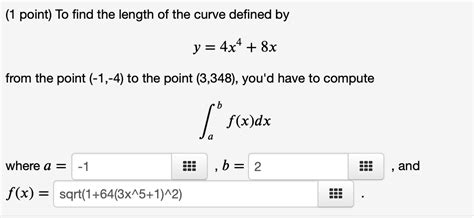 Solved Point To Find The Length Of The Curve Defined By Chegg Com