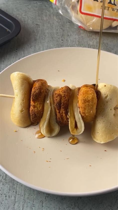 Delicious Chicken Nugget And Mini Pancake Skewers
