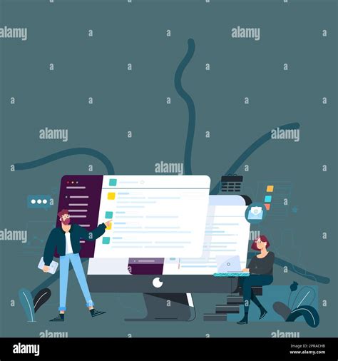 Couple Drawing Using Desktop Computer Man Pointing Monitor Screen Stock Photo Alamy