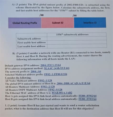 Solved A 3 Points The Ipv6 Global Unicast Prefix Of