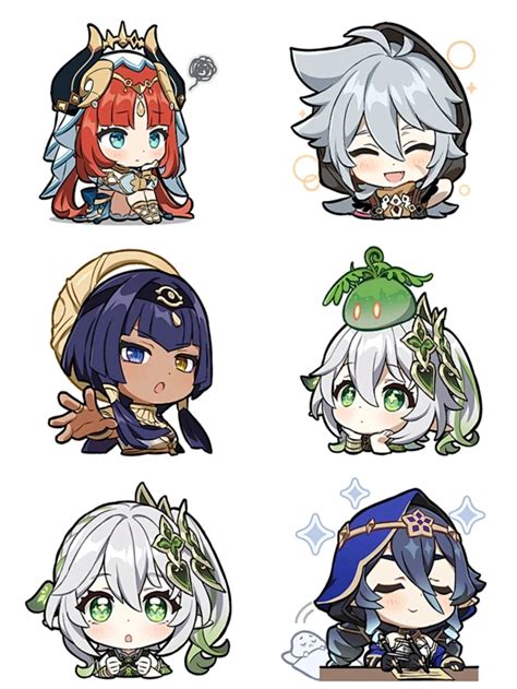 原神q版表情包素材，用a4打印出来做了黑板报装饰× 花瓣网