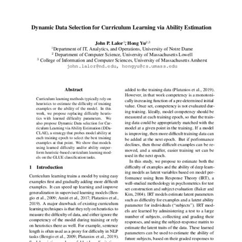 Dynamic Data Selection For Curriculum Learning Via Ability Estimation