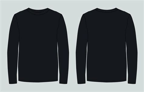 Black Long Sleeve T Shirt Template 54527891 Vector Art At Vecteezy