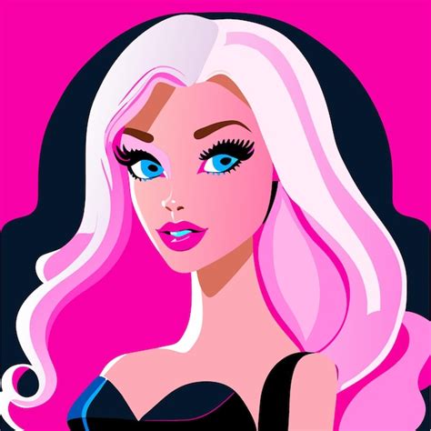 Barbie Vektor Illustration Premium Vektor