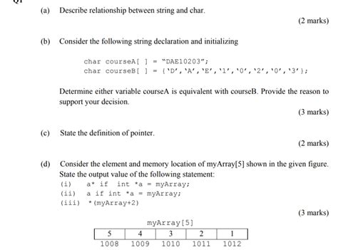 Solved Qi A Describe Relationship Between String And Char