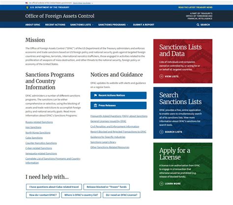 Welcome To Ofacs New Website Office Of Foreign Assets Control