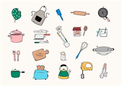 Premium Vector Collection Of Cute Hand Drawn Kitchenware