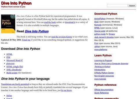 Dive Into Python Python From Novice To Pro Website For 9th 10th Grade Lesson Planet