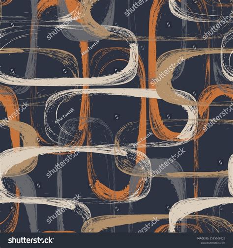 Seamless Pattern Circles Brush Texture Stock Vector Royalty Free