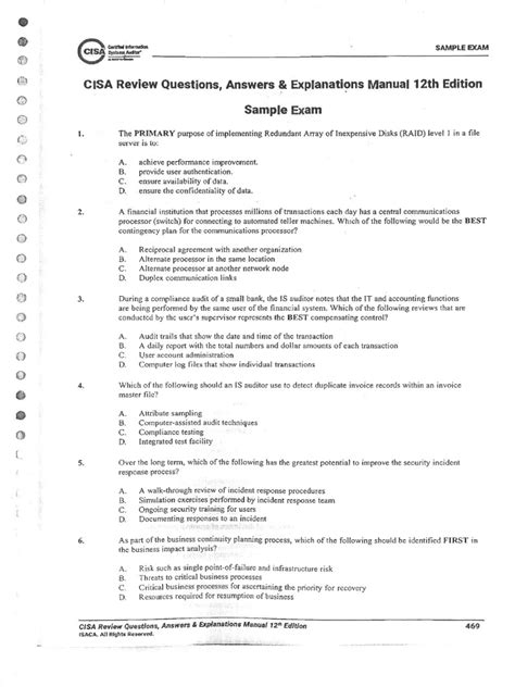 Cisa Isaca Mock Question Paper Pdf