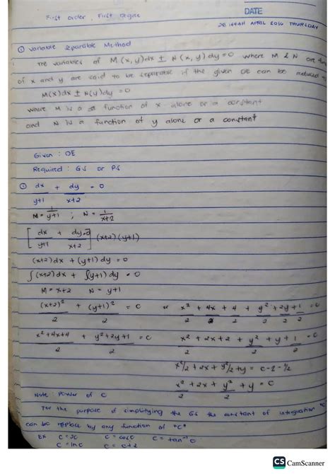 Solution Differential Equation Variable Separable Method Studypool