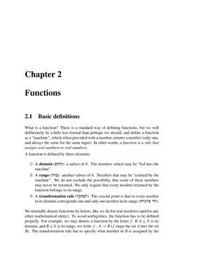 Calculus Chapter 1 Lecture Notes Chapter 1 Real Numbers In This