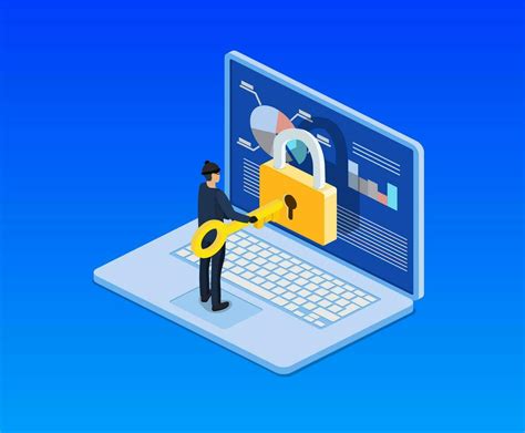 Isometric Concept Of Hacking Thief Trying To Hack Personal Information And Download Data Cyber