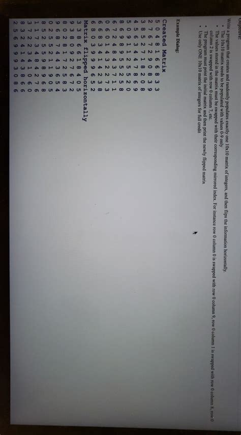 Solved Objective Write A Program That Creates And Randomly