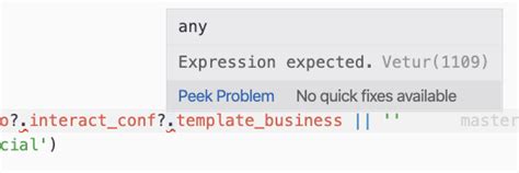 throw error while using optional chaining syntax · issue 1548 · vuejs vetur · github