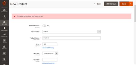 magento2 missing sku field in the new product form magento stack