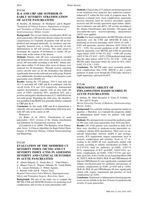 Pdf Evaluation Of The Modified Ct Severity Index Mctsi And Ct Severity Index Ctsi In