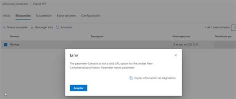 Microsoft 365 Ediscovery Error The Parameter Scenario Is Not A