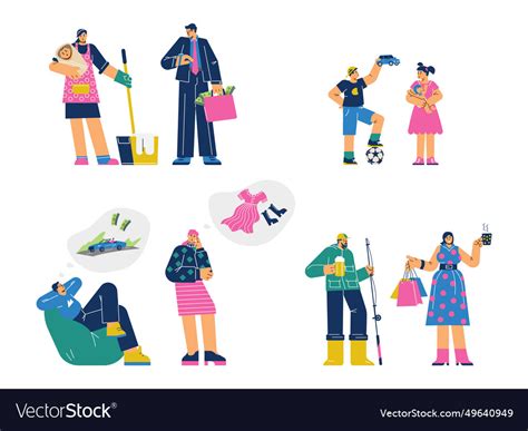 Gender Stereotypes Concept Men And Women Have Vector Image