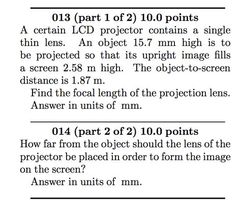 Solved Part Of Points A Certain LCD Projector Chegg Com
