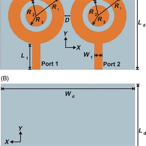 Single Element Antenna Configuration A Upper View B Bottom View
