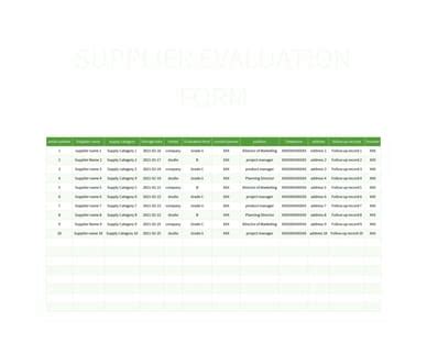 Free Supplier Information Templates For Google Sheets And Microsoft Excel Slidesdocs