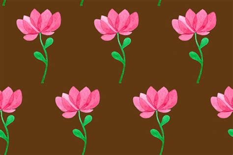 판타지 핑크 꽃과 매끄러운 패턴 손으로 그린 수채화 튤립 봄 그림 직물 인사말 카드 포장지 장식 및 디자인을위한 아름다운 인쇄 축하 스타일 개화기에 대한 스톡 벡터 아트 및