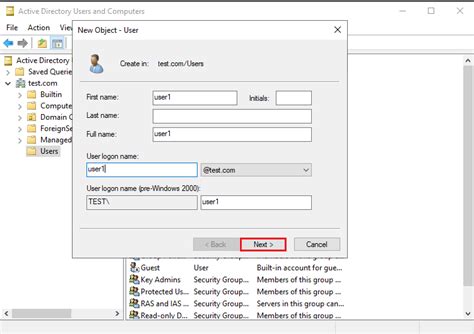 Create User And Group On Active Directory Windows Server