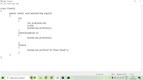 Understanding Java Finally Blocksample Program Youtube