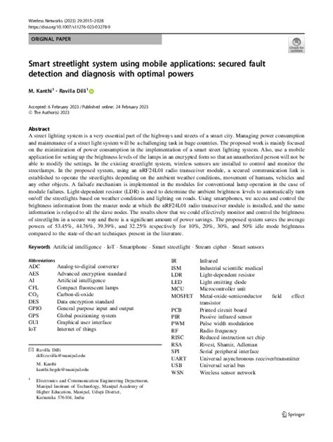Pdf Smart Streetlight System Using Mobile Applications Secured Fault