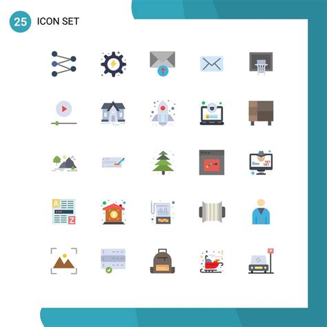 25 Universal Flat Colors Set For Web And Mobile Applications Pole Basketball Mail Basket Mail
