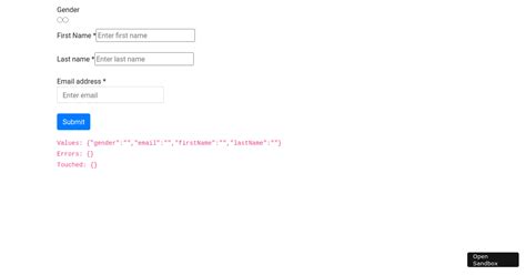 Form Validation Forked Codesandbox