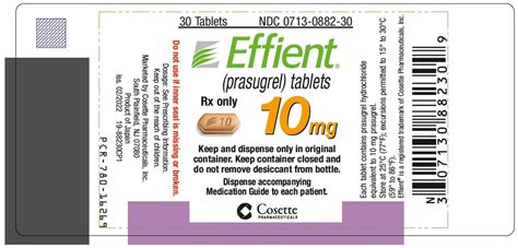 Dailymed Effient Prasugrel Hydrochloride Tablet Coated