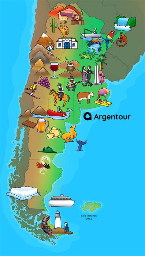 Mapa Turístico De Argentina Argentour